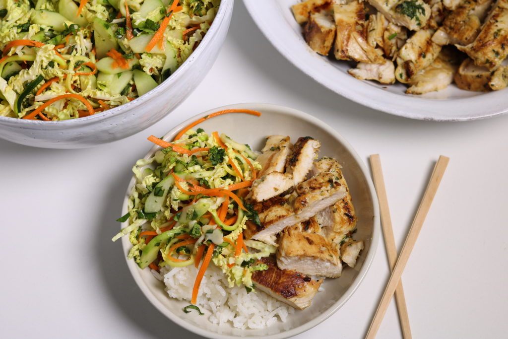 Vietnamese Chicken and Rice Bowls - Three Hungry Boys