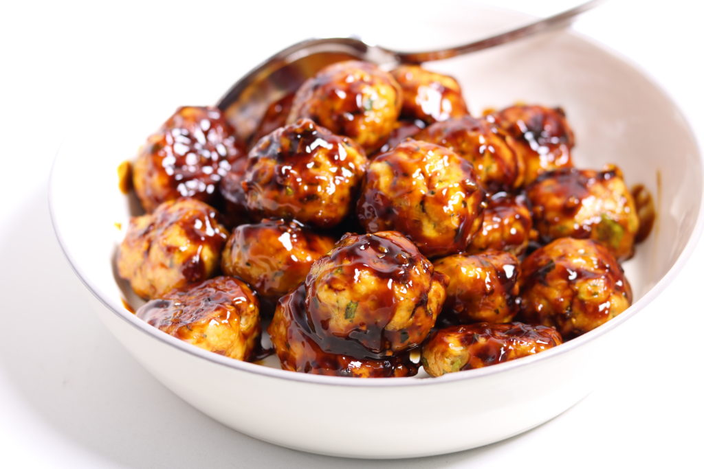 Asian Chicken Meatballs - Three Hungry Boys