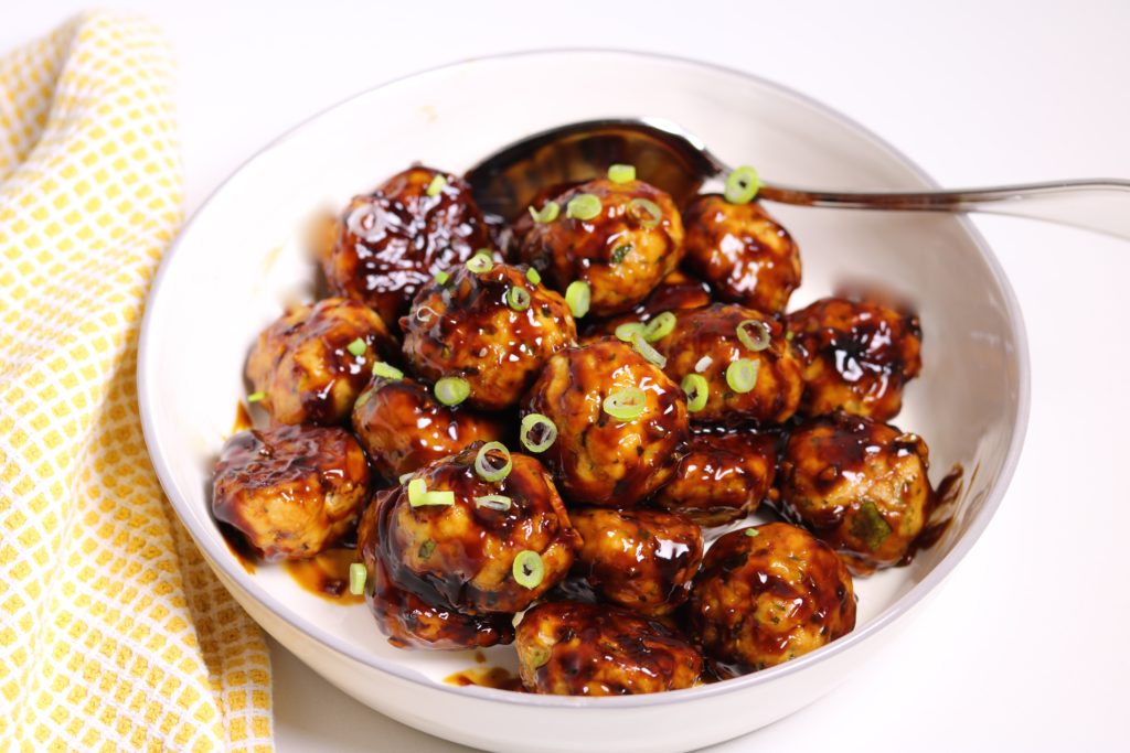 Asian Chicken Meatballs - Three Hungry Boys
